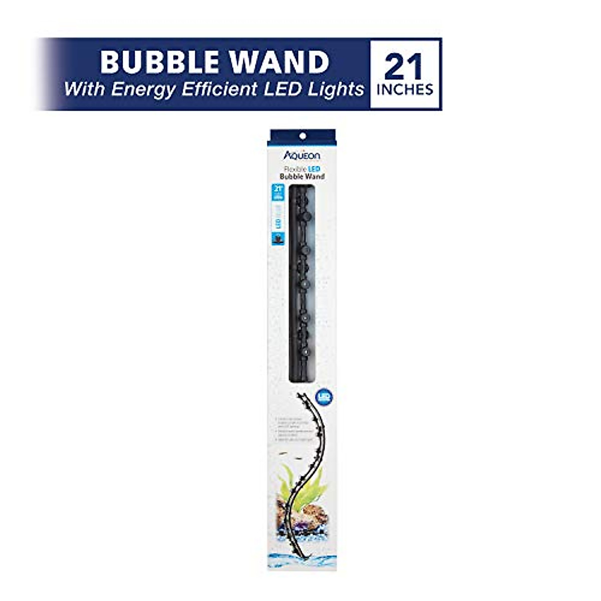 Aqueon Flexible LED Bubble Wand Blue 21 Inches