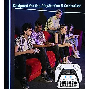 Rzzhgzq Wireless Controller Keyboard for PS5 Wireless Controller Keyboard for PS5 Mini Game Keyboard Built-in Speaker & 3.5MM Audio Jack for Playstation 5