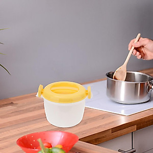 HEMOTON Microwave Rice Cooker Food Container: 2L Pasta Cooker Maker Oven Rice Cooker Steamer Microwave Cookware for Rice Chicken Pasta