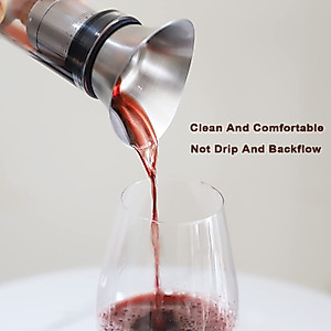 Wine Decanter Red Wine Decanter Wine Decanter With Aerator, 100% Hand Blown Crystal Glass Red Wine Decanters And Carafes with Built In Aerator,Wine Gift, 1500ml/50.7oz (full capacity)