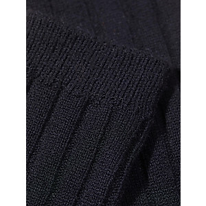 State Cashmere Unisex Ribbed Socks 100% Pure Cashmere Super Soft Bed Cuff Socks (Black, Small/US 6-11)