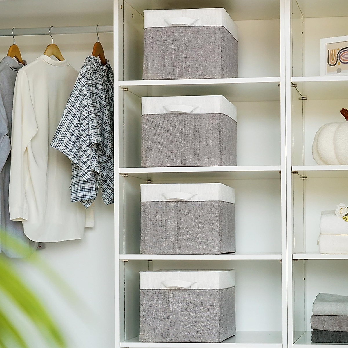 GRANNY SAYS Bundle of 4-Pack Storage Baskets with Metal Frame & 4-Pack Extra Large Storage Bins