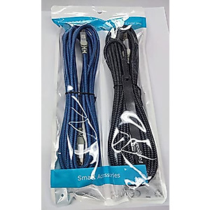 Fasgear PS4 Micro USB Cable 16ft, 2 Pack USB to Micro USB 2.0 Cord 2.4A Fast Charging Data Sync Compatible for Playstation 4,Xbox One Controller,Galaxy S7/S6,Camera,Baby Monitor (Black,Blue)