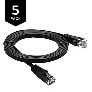 Buhbo 0.5 FT (6 inch) Cat6 Flat Ethernet Network Cable RJ45 (5-Pack)