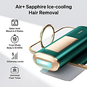 Ulike Laser Hair Removal for Women and Men, Air+ IPL Hair Removal Device with Sapphire Ice-Cooling Technology for Painless Result, Safe and Long-Lasting for Reducing in Hair Growth for Body & Face