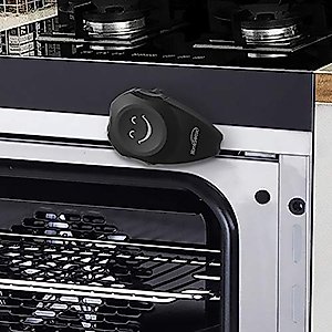 HoneSecur Oven Lock Child Safety, Oven Front Door Lock Child Proof, Heat-Resistant Easy to Install 3m Adhesive for Kids Toddlers Dishwasher, Microwave Lock - Black
