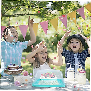 Homoyoyo Cheesecake Cake Carrier with Lid and Handle Large Cake Storage Container Holder Portable Cupcake Carrier Keeper Box Square Cake Stand Serving Tray for Transport Sky- blue Cupcake Holder