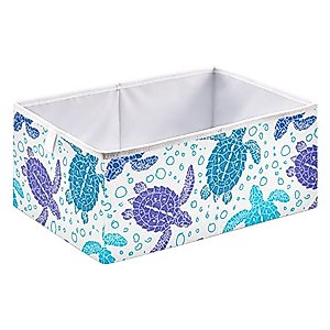 CaTaKu Turtles Animal Cube Storage Bins for Organization, Rectangular Fabric Storage Cubes Storage Bins for Cube Organizer Foldable Storage Baskets for Shelves Living Room