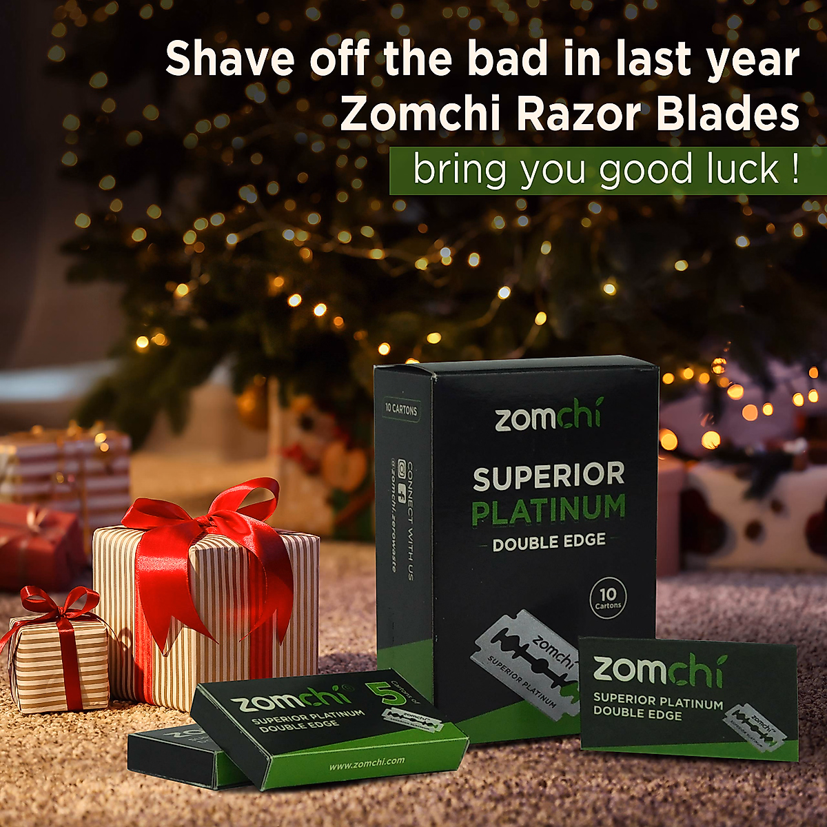 Zomchi Black Razor Blade Bank for Safety Razor Blade Storagement with 100 Counts Safety Razor Blades for Shaving