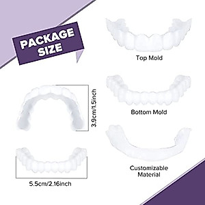 Fake Teeth,6PCS Dentures Cosmetic Teeth for Upper and Lower Jaw,Natural Shade and Comfortable Fit,Veneer Dentures for Women and Men-BB05