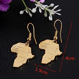 24k Gold Plated Brass Africa Map Dangle Earring