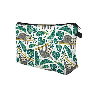 LOOMILOO Cosmetic Bag for Women, Adorable Roomy Makeup Bags Travel Water Resistant Toiletry Bag Accessories Organizer Sloth (Sloth 51476)