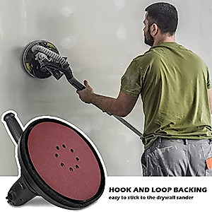 70 PCS 9 Inch Sanding Disc Hoop and Loop Sanding Disc Self Stick 8 Hole Sandpaper Discs Assorted 60/80/120/150/180/240 Grit for Drywall Sander