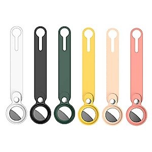 Airtags Holder Case 6 Pack Airtag Protective Accessories Compatible with AirTags Anti Scratch Shockproof Full Cover with Keychain for Pet Collars, Wallet, Keys,Keychain Dog