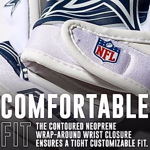 Franklin Sports Dallas Cowboys Youth NFL Football Receiver Gloves - Receiver Gloves For Kids - NFL Team Logos and Silicone Palm - Youth S/XS Pair