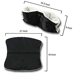 Universal Fits Stroller Handmuff, Anti-Freeze Waterproof Fingerless Fleece Gloves, Warmer Handlebar Muff