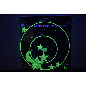 9 Piece Glow in The Dark Star Hanging Mobile