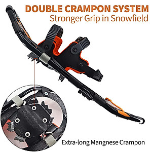 25/30 Inches Trekking Snow Shoes, Aluminum Terrain Light Weight Snowshoes Set with Trekking Poles, Leg Gaiters, Gloves and Carrying Tote Bag for Adults Men Youth Women,Blue,25Inch