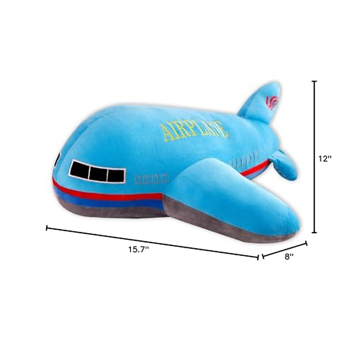 AUCOOMA Stuffed Airplane Plush Toys Blue Plane Pillow,Gifts for Kids Adults 15.7 inches
