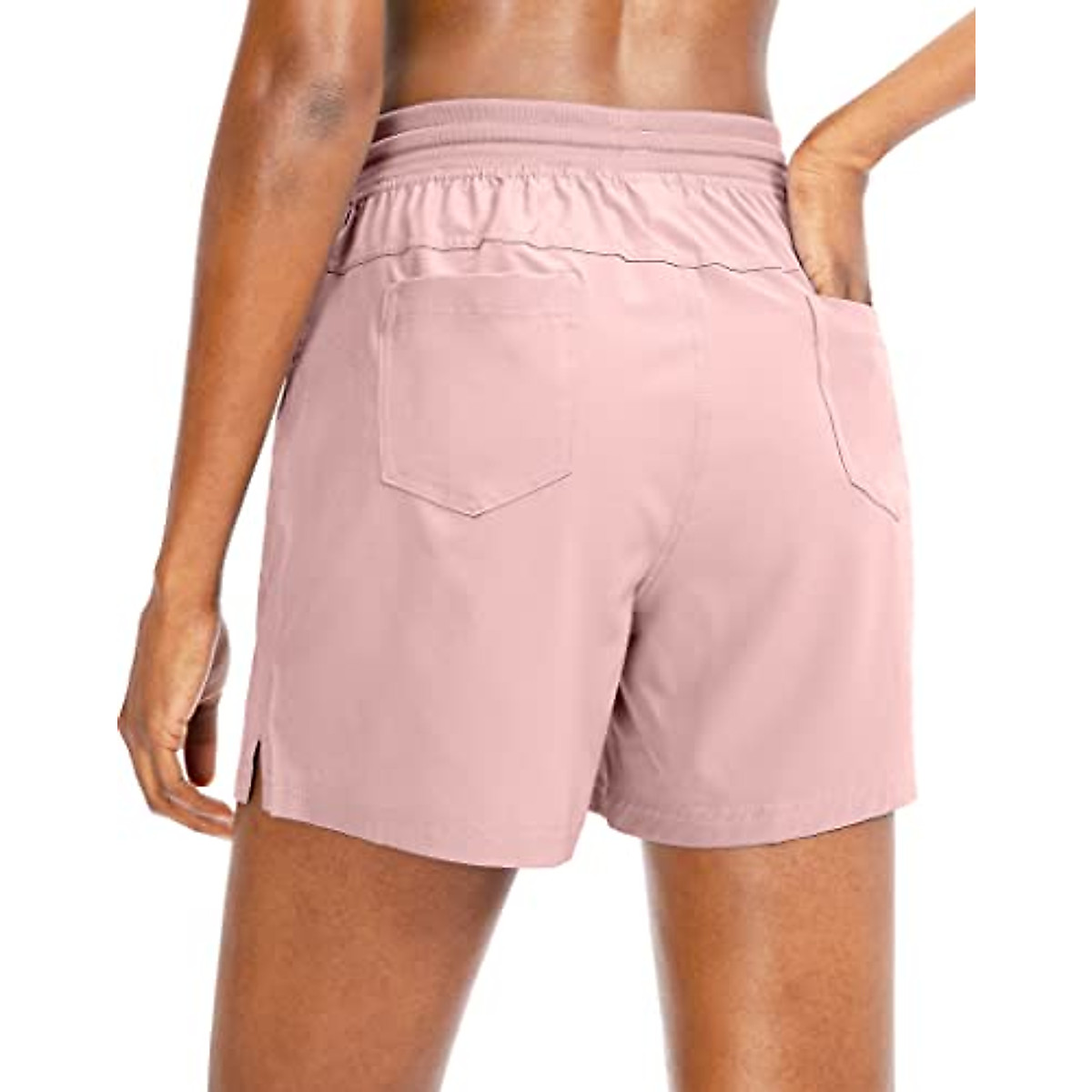 YYV Women's 5" Hiking Golf Shorts Quick Dry Athletic Shorts for Summer Outdoor Casual with Pockets(Pink Medium)