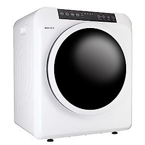 ROVSUN 13.2LB Portable Clothes Dryer, 3.5 Cu.Ft High End Front Load Tumble Laundry Dryer with LED Touch Screen, Stainless Steel Tub for Apartment, Home, Dorm-110V, White