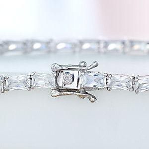Ross-Simons 7.50 ct. t.w. Baguette CZ Tennis Bracelet in Sterling Silver. 7 inches