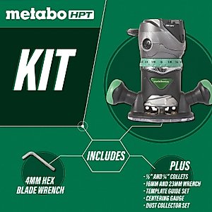 Metabo HPT Router | Fixed Base | 11 Amp Motor | 2-1/4 Peak HP | Variable Speed | M12VC