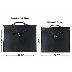 Masonic Regalia Provincial Full Dress Apron Square Compass G Cases [Multiple Colors] (BLACK)