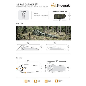 Snugpak Stratosphere 1 Person Bivvi Tent, Waterproof, Olive