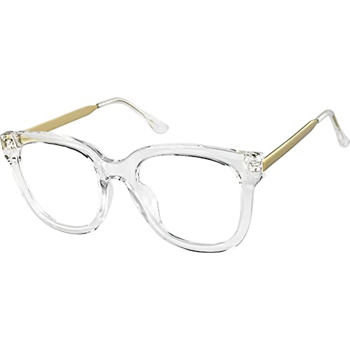 ZENNI Blue Light Blocking Glasses for Women Clear Square Frame Relieve Digital Screen Eye Strain Mixed Materials Light Eyewear