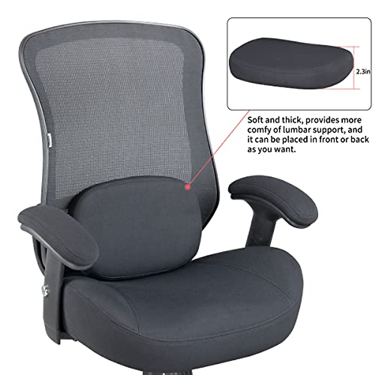 LONGBOSS Drafting Chair Mesh Computer Tall Office Chair, Standing Desk Stool with Lumbar Support Pillow, Height Adjustable Armrest and Adjustable Foot Ring (Black)