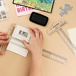 12 Inches/30cm Acrylic Clear T-Square Ruler, Inches and Metric, T Square Ruler, Transparent, T Ruler, for Crafting Drafting and General Layout Work Art Framing & Drafting Scrapbooking Crafting