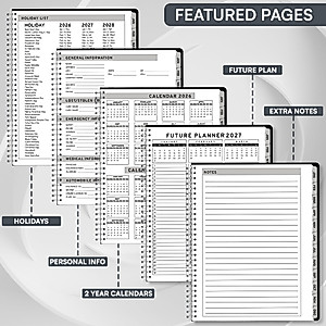 2023 Ensight Tabbed Appointment Book & Planner (8.5 x 11) inches, Daily Hourly Weekly Planner, Calendar and Schedule Book 15-Minute time Slots, Durable Twin-Wire Fastening, Business and Personal (2023 Black New Edition)