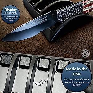 SnakeBelly EDC Knife Rack - EDC Gear Organizer Tray - Holder for Knives & Accessories (Black)