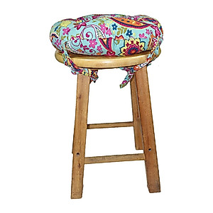 NVEOP Round Bar Stool Cushion with 4 Ties 12 inch, Comfortable Sitting for Round Wooden or Metal Stools, Make Your Old Stool New(Stool Cushion only, Stool not Included) (Color A, 12")