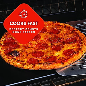Cast Elegance Premium Steel Pizza Stone and Griddle for Grill and Oven, 17.5 x 13.5 inch, Rectangular