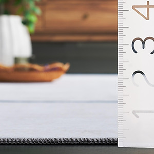 SAFAVIEH Santa Monica Collection Accent Rug - 3' x 5', Grey & Light Grey, Machine Washable & Slip Resistant, Ideal for High Traffic Areas in Entryway, Foyer, Bedroom (STM820F-3)