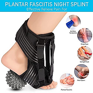 Hourten Plantar Fasciitis Relief Night Splint, 2023 Upgraded Plantar Fasciitis Ankle Brace for Plantar Fasciitis Relief Achilles Tendonitis Relief Foot Drop Heel Arch Pain Support