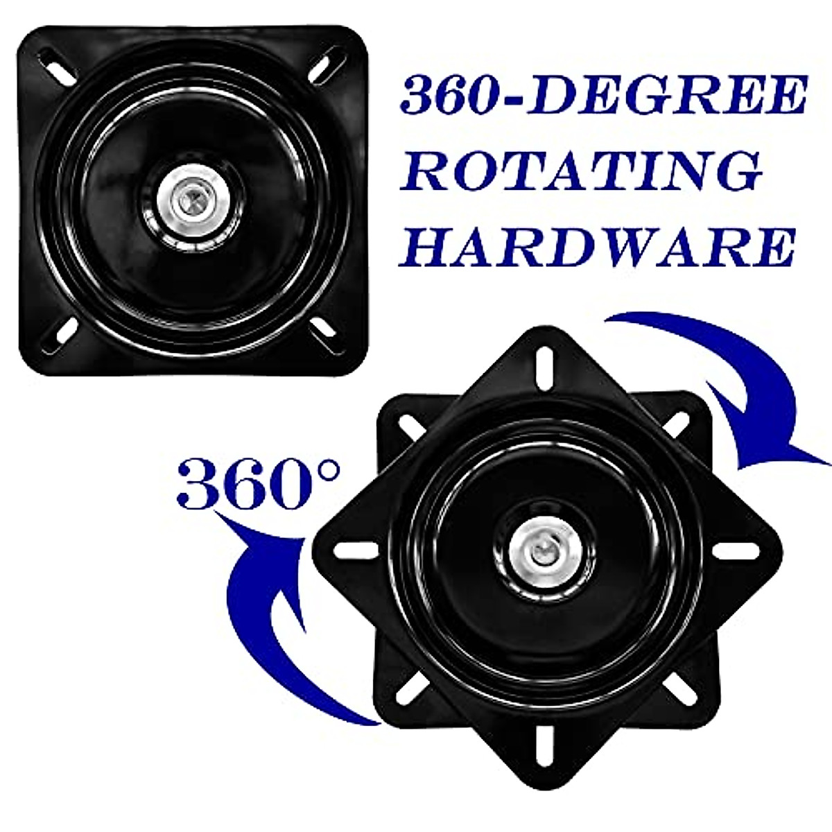 2Pack 8Inch Heavy Duty Bar Stool Swivel Plate, Chair Swivel Base with Solid Ring of Ball Bearings, 500lbs Capacity Replacement Swivel Seat Parts Lazy Susan Hardware for Barstools Recliner Chair Boat