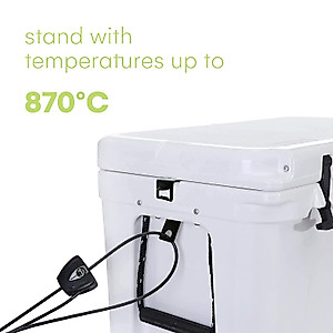 Noa Store Cooler Lock Bracket with Bottle Opener Compatible with Yeti/RTIC Coolers, Made of Highest Grade Stainless Steel (316L) (Black)