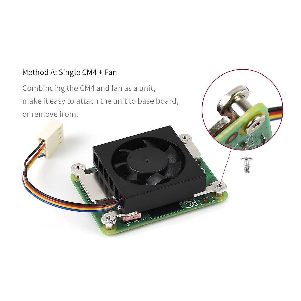 for Compute Module 4 3007 Cooling Fan 5V CPU Cooling Fan Cooler Radiator with Thermal Tapes, Low Noise, PWM Speed Adjustment
