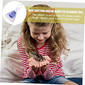 BCOATH 6 Sets Hamster Cleaning Tool Mini Hand Broom and Dustpan Cage Cleaning Broom Desktop Broom Pet Cage Brush Hamster Broom Small Plastic Broom Mini Brooms PVC Household Tableware