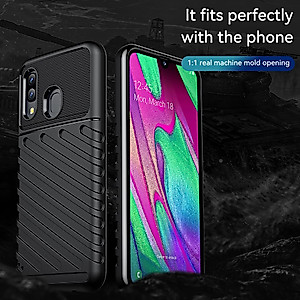 DFTCVBN Phone Case for Galaxy A40 Case, Samsung A40 SM-A405F Case with Screen Protector, Military Grade Shockproof Rugged Shield Anti-Scratch Soft TPU Back Cover Cases for Samsung Galaxy A40 black