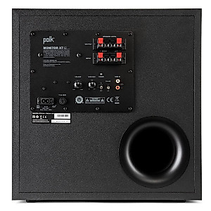 Polk Monitor XT12 Powered Sub - 12" Dynamic Balanced Woofer & 100W Class A/B Amplifier, Low-Resonance MDF Cabinet & Removable Grille, Dolby Atmos & DTS:X Compatible, Midnight Black