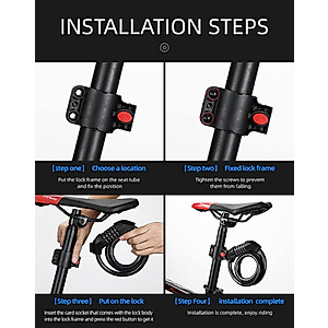 szhdxsy Bike Lock Cable, 4 Feet High Security 5 Digit Resettable Combination Coiling Bike Cable Lock, Anti Theft Bicycle Cable Locks with Mounting Bracket, 1/2 Inch Diameter Brand: szhdxsyyxgs