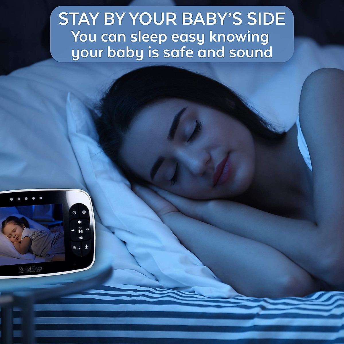 HD Baby Monitor with Camera and Audio | 2-Way Long-Range Video Baby Monitor with Wide-Angle, Night Vision Temperature, and Pan-Tilt Remote