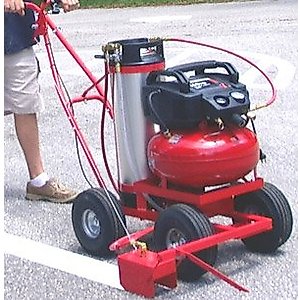 Parking Lot Paint Line Striping Machine Electric Compressor Models Red