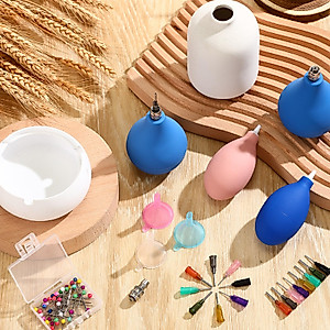 Dandat 102 Pcs Pottery Tools Supplies Ceramic Precision Applicator, Precision Tips Applicator for Ceramic Bottles Glaze 3 Ounce Clay Tools Set, Slip Trailing Pottery Glaze Squeeze Bottle