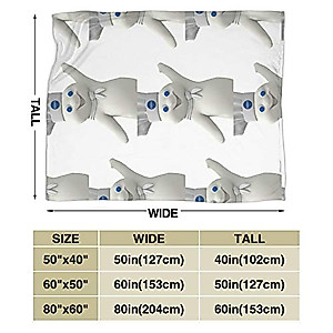 Woidxzxza Pillsbury Doughboy Ultra-Soft Micro Fleece Blanket Flannel Washable Lightweight Warm Plush Throw Blankets 60x50 in