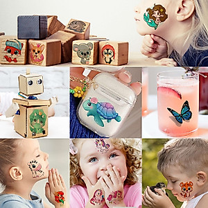 Rejaski 50 PCS Cute Animals ZOO Kids Temporary Tattoos For Girls Butterfly Mermaid Unicorn, 3D Cartoon Fake Tattoos For Child Toddler Boys Teen, Fun Small Tatoo Party Favor Sets Supplies Decoration